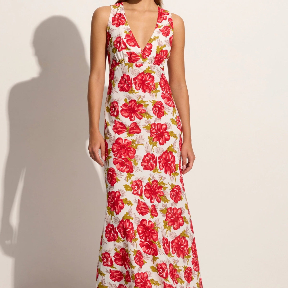 Acacia Maxi Dress Isadora Floral Red - Faithfull the Brand