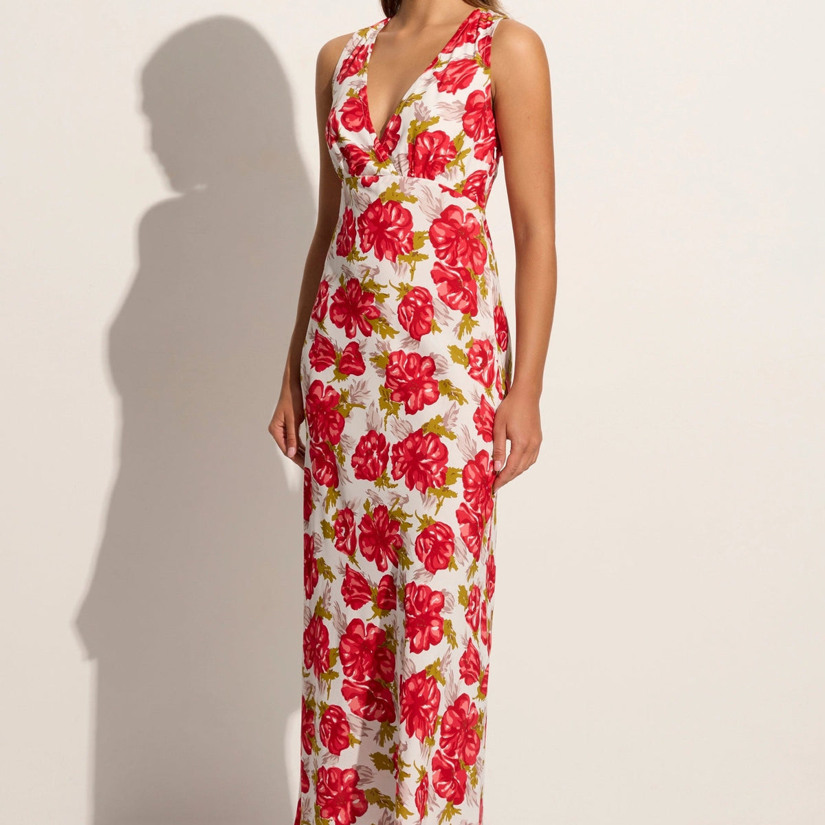 Acacia Maxi Dress Isadora Floral Red - Faithfull the Brand