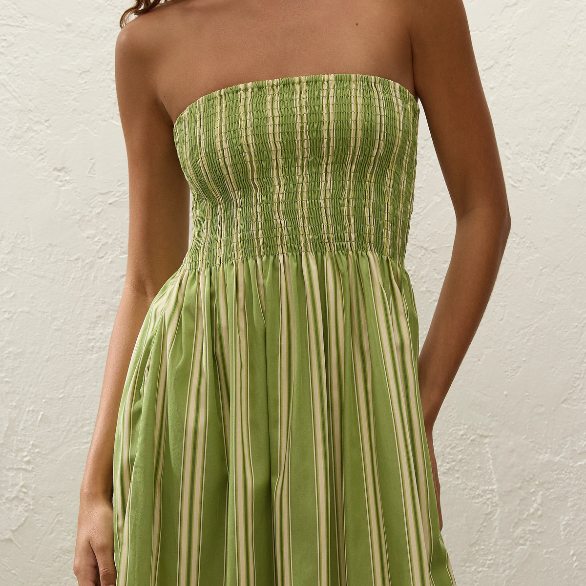 Jamie Midi Dress Ombre Stripe Juniper - Faithfull the Brand INT