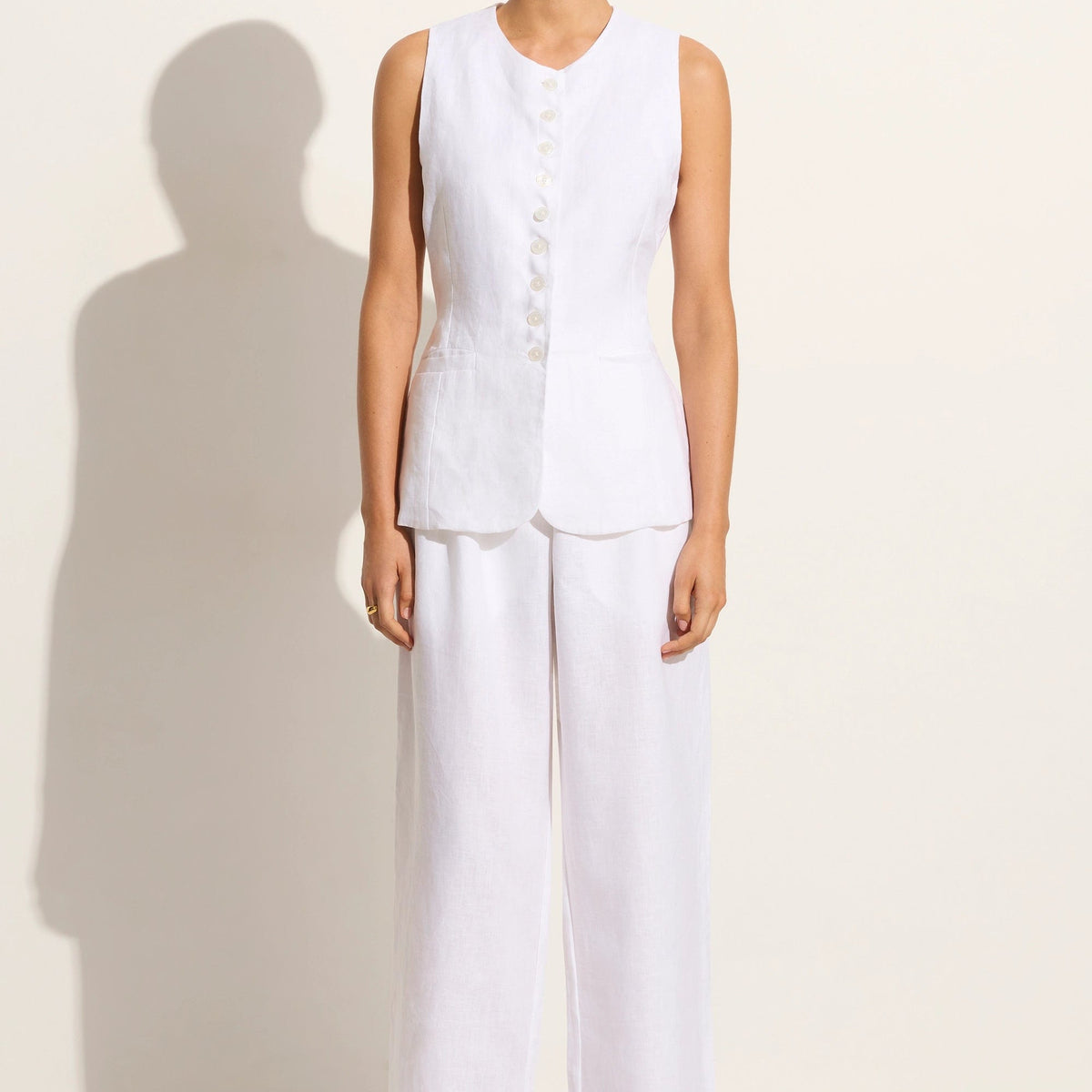 Domenico Vest White - Faithfull the Brand