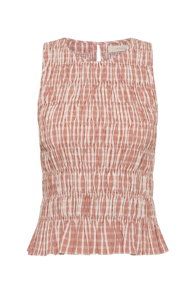 Cales Top Paloma Check Cinnamon White - Faithfull the Brand INT
